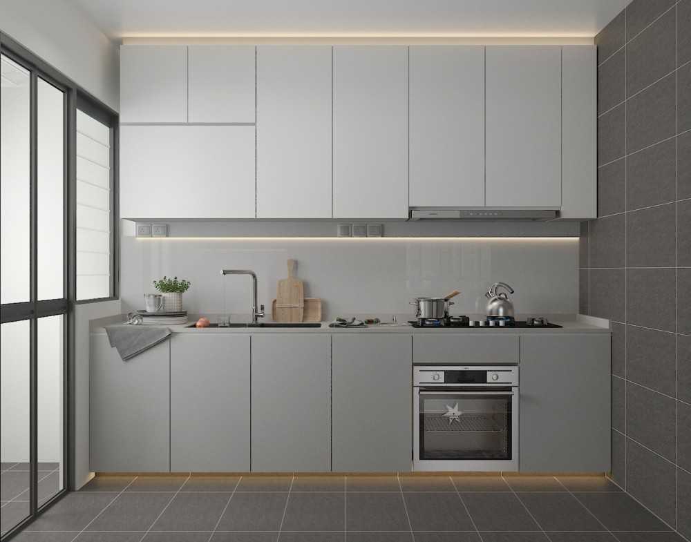 Modern Kitchen at 5rm resale HDB apt @ Punggol by Fyner Interior Pte ...