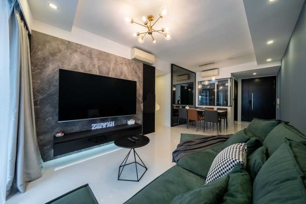 Modern Living Room at Punggol | Prive by Design 4 Space Pte Ltd - Hometrust