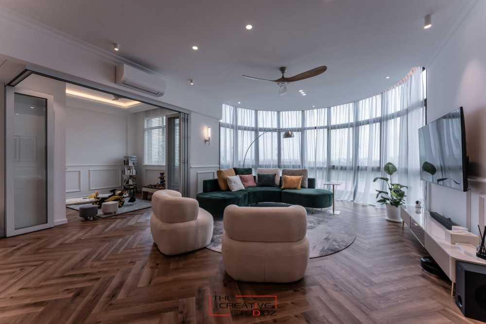 Contemporary Living Room at Parc Oasis by The Creative Studioz - Hometrust