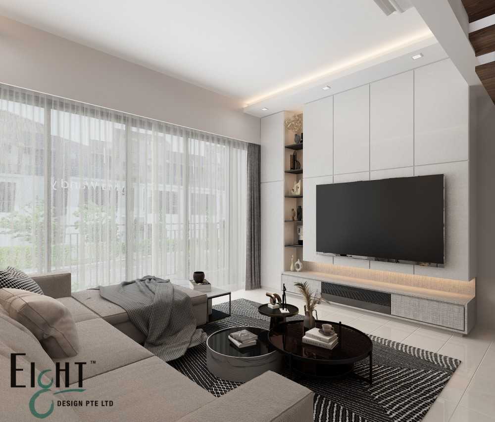 Contemporary Living Room at Charlton Lane by Eight Design Pte Ltd ...