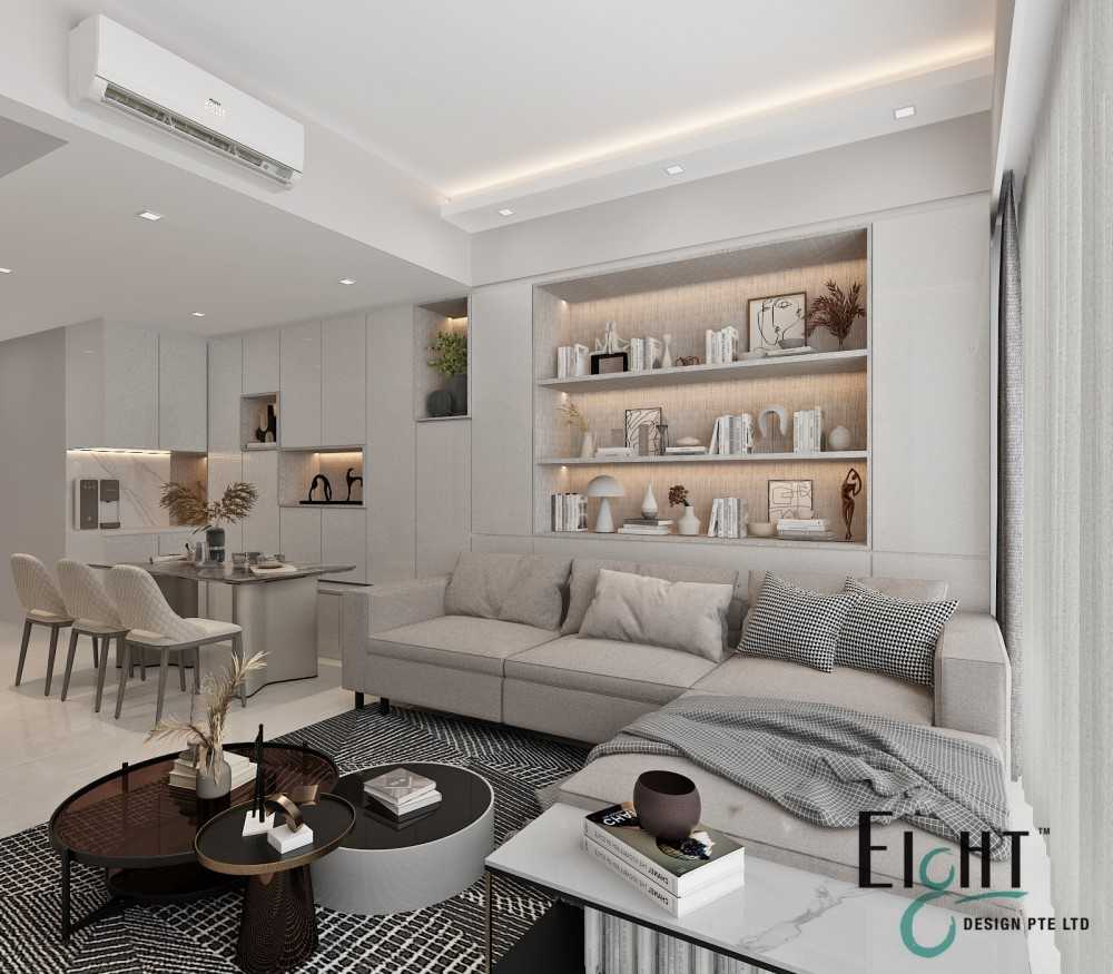 Contemporary Living Room at Charlton Lane by Eight Design Pte Ltd ...