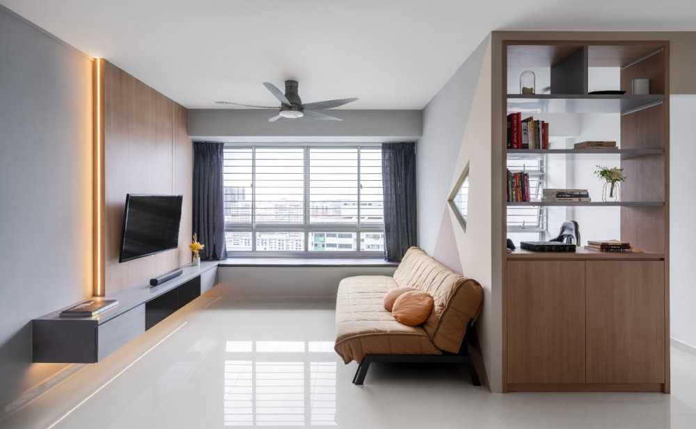 Modern Living Room at HDB @ Blk 416 Clementi by Rockstar Interior Pte ...
