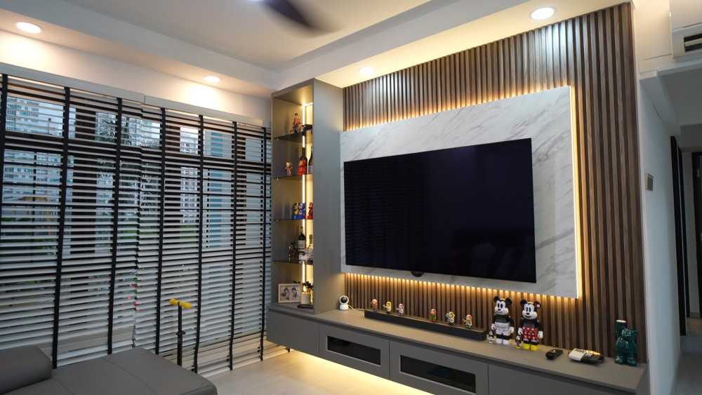 Modern Living Room at 403 Fernvale Lane by Yellow Stein Pte Ltd - Hometrust