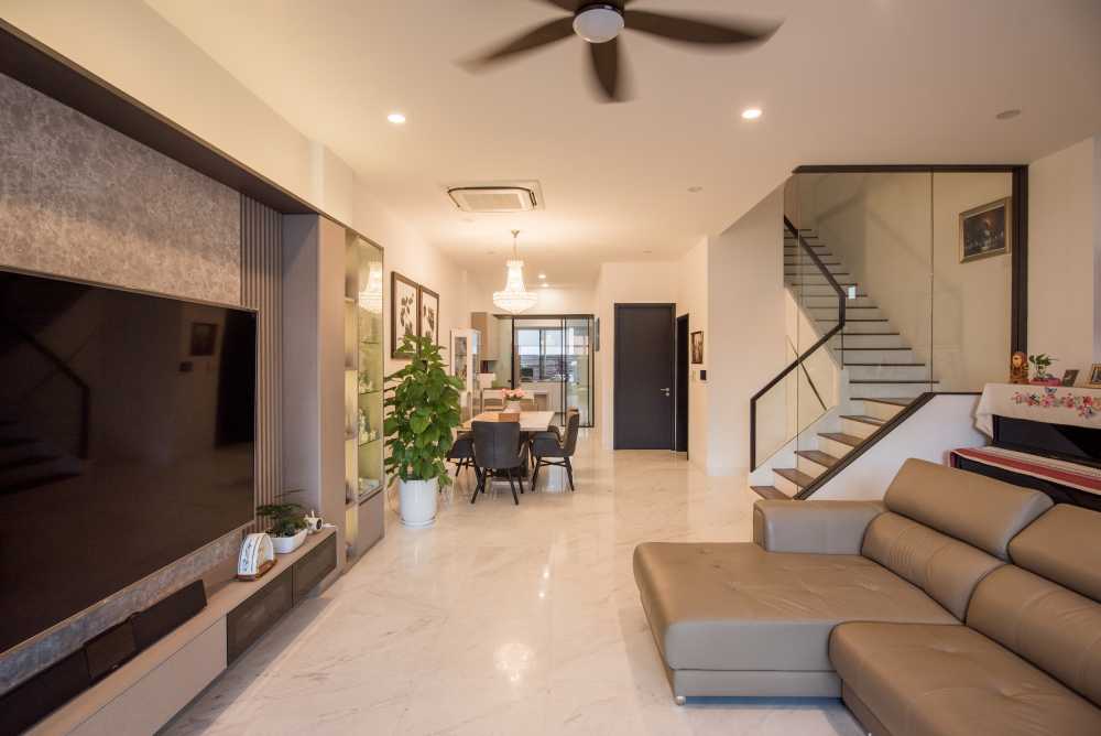 Contemporary Living Room at Metropole Drive by De Style Interior Pte ...