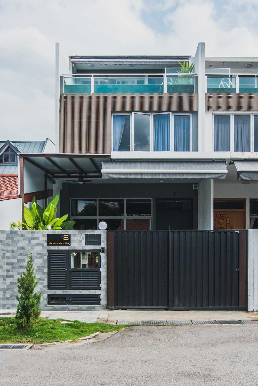 Contemporary Porch at Metropole Drive by De Style Interior Pte Ltd ...