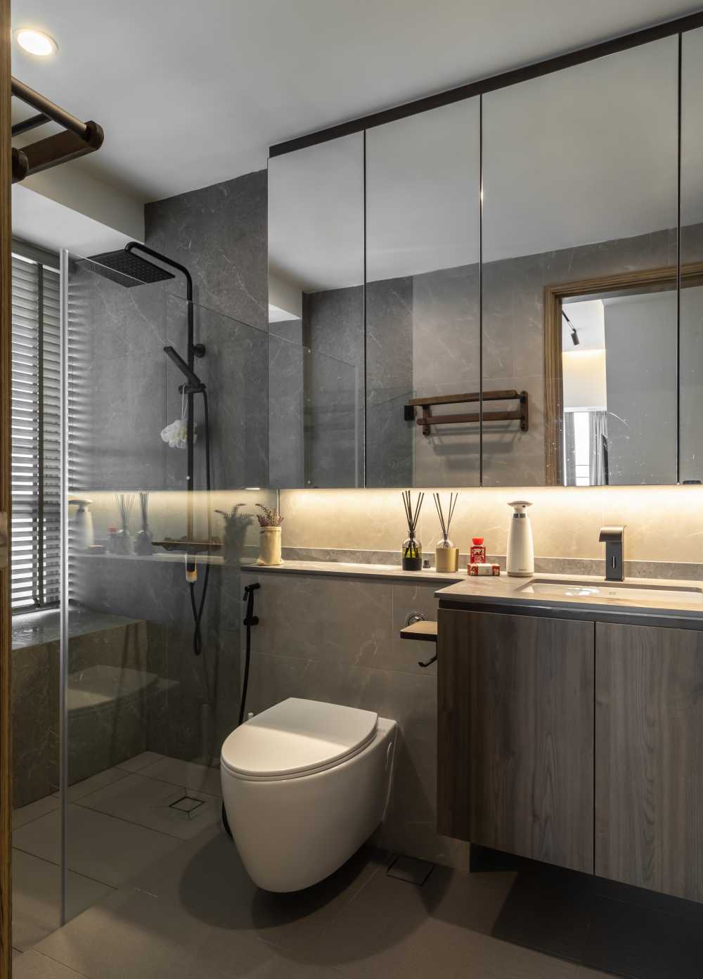 Contemporary Bathroom at Trevista Condo, Toa Payoh by Eight Design Pte ...