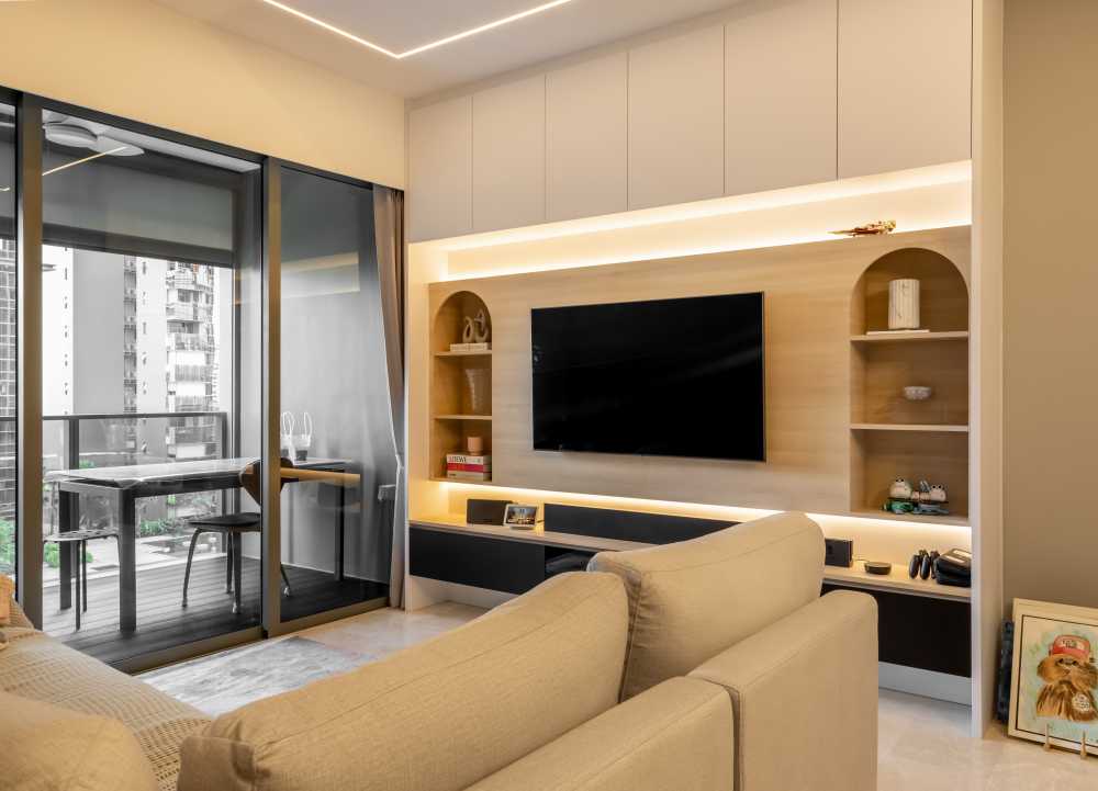 Modern Living Room at Jadescape Condo by Eight Design Pte Ltd - Hometrust