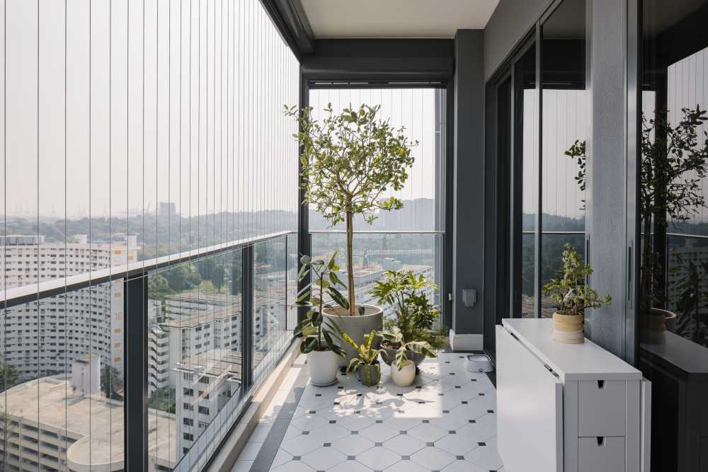 Modern Balcony at Stirling Residences by The Interior Lab Pte Ltd ...