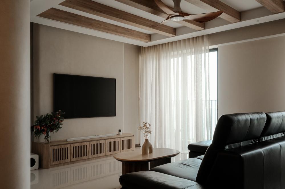 Asian Living Room at Northshore BTO by Seiji Interior - Hometrust